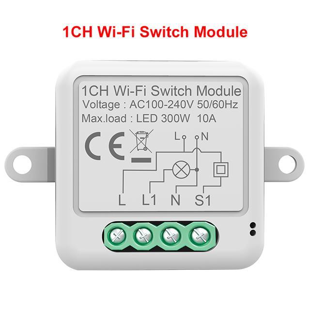 WiFi MiNi Smart Switch Module 1/2/3/4 Gang 10A 2-way Control Timer ...